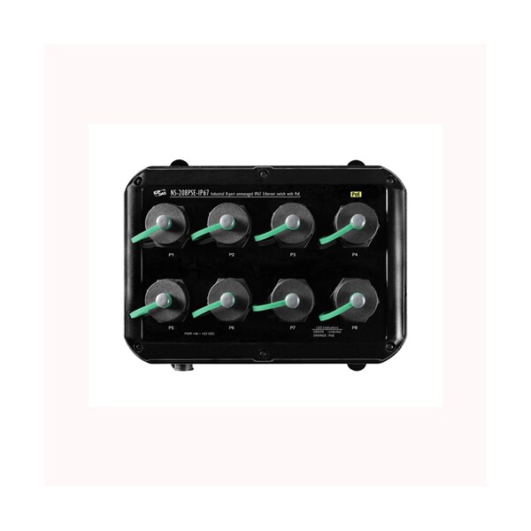 Icp Das Industrial 8-port Unmanaged IP67 Ethernet Switch with PoE NS208PSEIP67 | Zoro